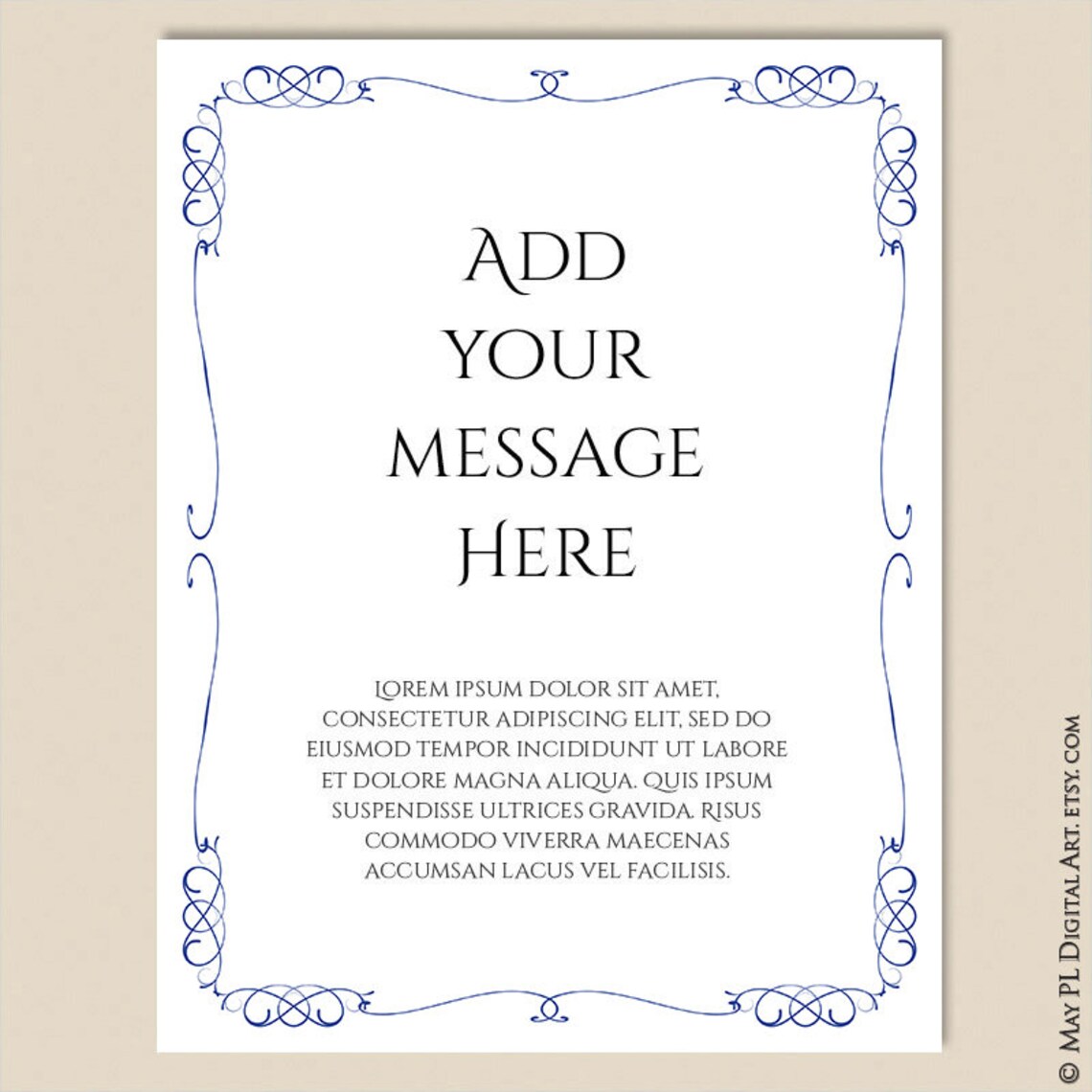 Blue Borders Document Page Clip Art 8x11 Digital Frame - Etsy