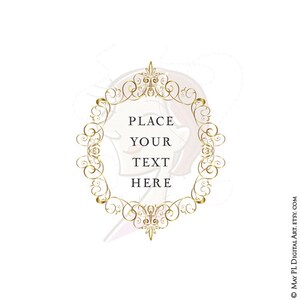 Gold Flourish Frames Clip Art Digital Vintage Decorative VECTOR Elegant ...