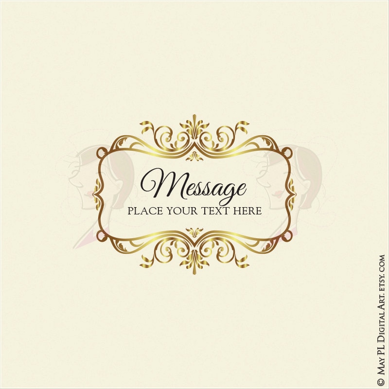Gold Frame Clipart Digital Flourish Clip Art Chandelier Frames | Etsy
