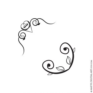 Digital Border Corners Flourishes Clip Art - Vintage Swirls Ornaments ...