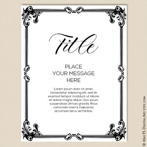 Ancient Page Border Ornate Black Frames - Document Clipart Design 11077 ...
