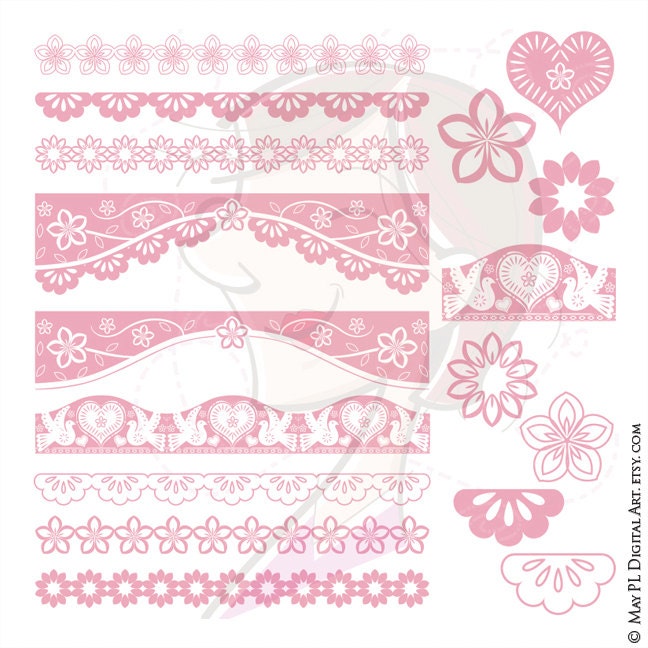 Pink Border Line Clip Art