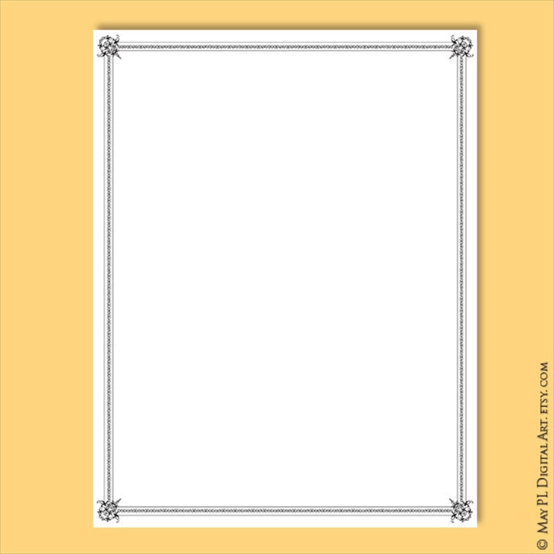 Page Border Frames - Retro Frames Clipart 8.5 X 11 for DIY Certificate ...