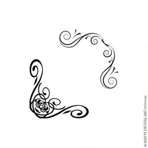 Digital Border Corners Flourishes Clip Art - Vintage Swirls Ornaments ...