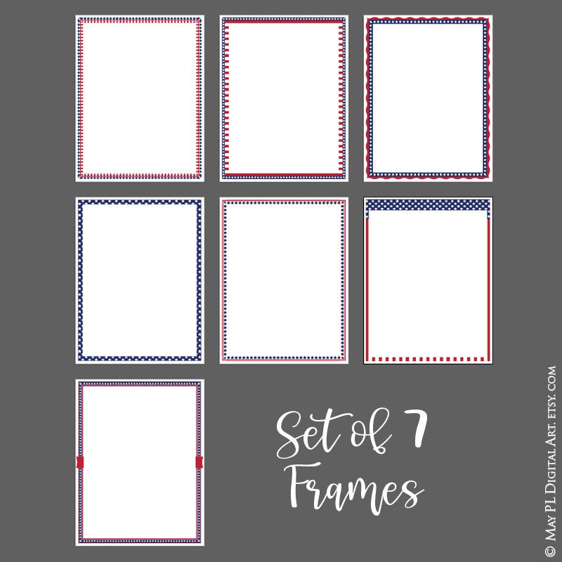 American Borders PNG - Fourth of July Patriotic 8x11 Thin Frames ...
