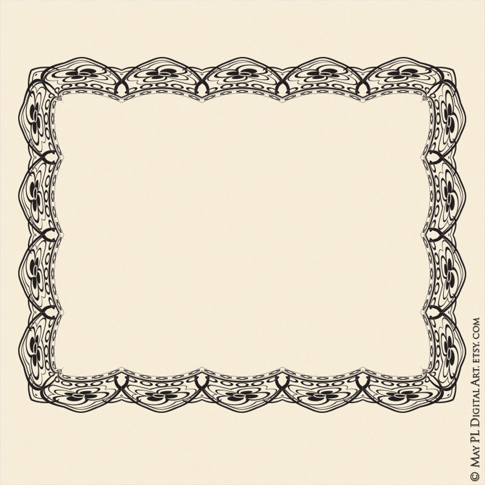 Rectangle Borders Black Frames Digital Download Frame Lace - Etsy