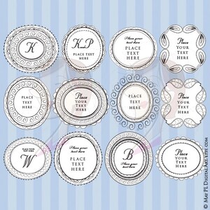 Hand Drawn Whimsical Doodle Frames Wedding Swirl Clipart Oval Wreath ...