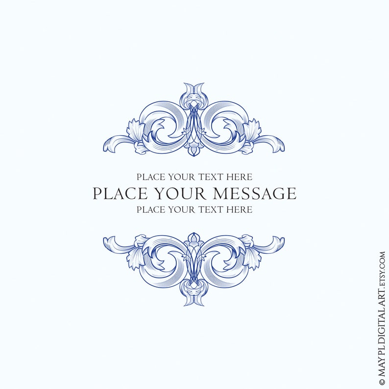 Royal Blue Classic Logo Branding Design Elements Clip Art - Vintage ...