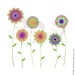 Spring Flowers Clipart Digital Flowers VECTOR COMMERCIAL USE Green Pink ...