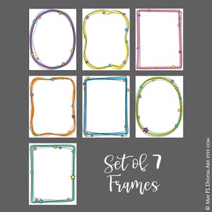 Whimsical Doodle Page Borders, Hand Drawn Digital Frame Clip Art ...