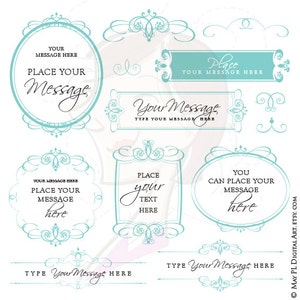 Turquoise Frame Graphics - Vintage Digital Wreath Clipart Download for ...