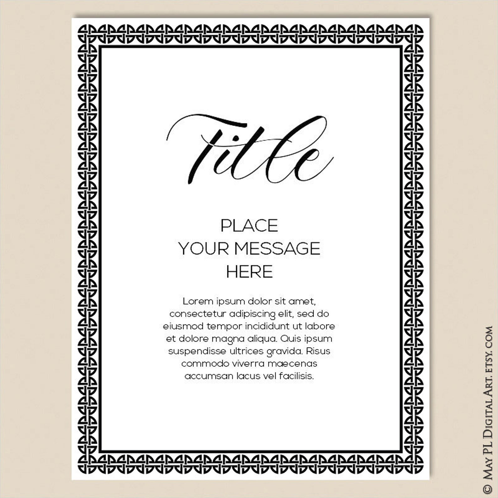 Celtic Symbols Line Art Page Borders Digital Clip Art - Document Border ...