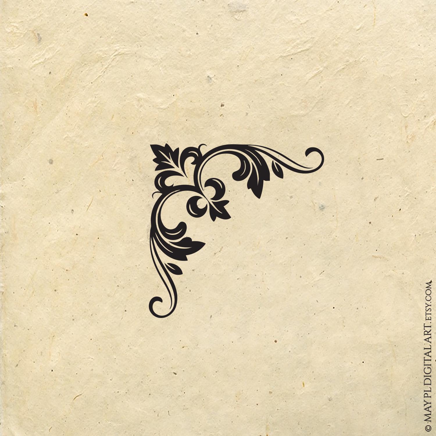 Vintage Ornamental Clipart - Traditional Corners Edge Designs Border ...