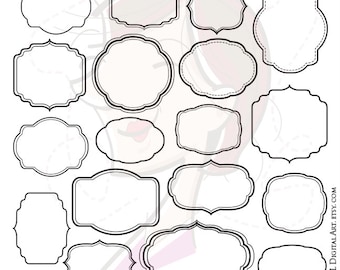 Digital Frame Clipart Shapes Clip Art Scrapbook Office - Etsy