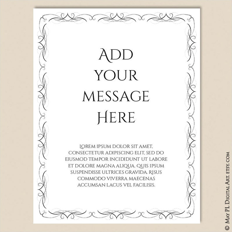 8x11 Digital Border Decorative Frames Page Design Commercial - Etsy