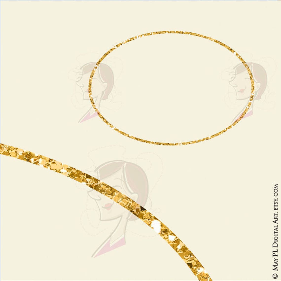 Glitter Frame Gold Clipart Set LARGE 10 Inch Jpeg Png Files - Etsy