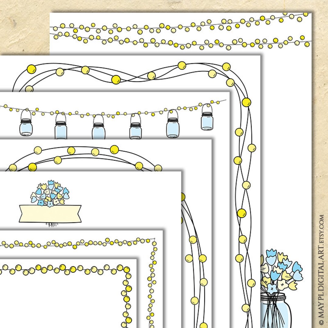 Party Invitations Page Borders Document Design, DIY Wedding, Garden ...