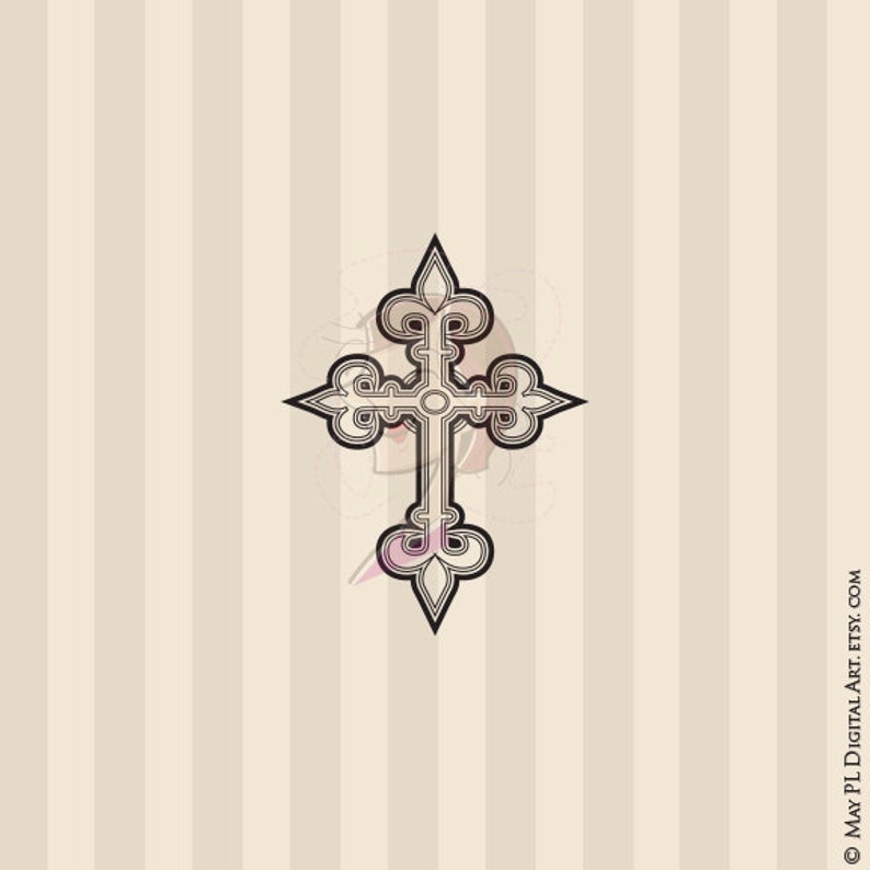 Cross Digital Clipart Ornate Christian Orthodox Gothic Crosses - Etsy