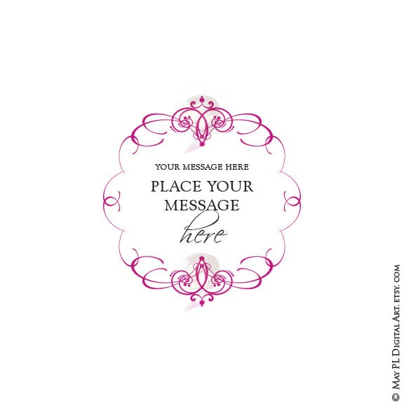 Pink Frame Clip Art Fuschia Wedding Frames With Calligraphy | Etsy