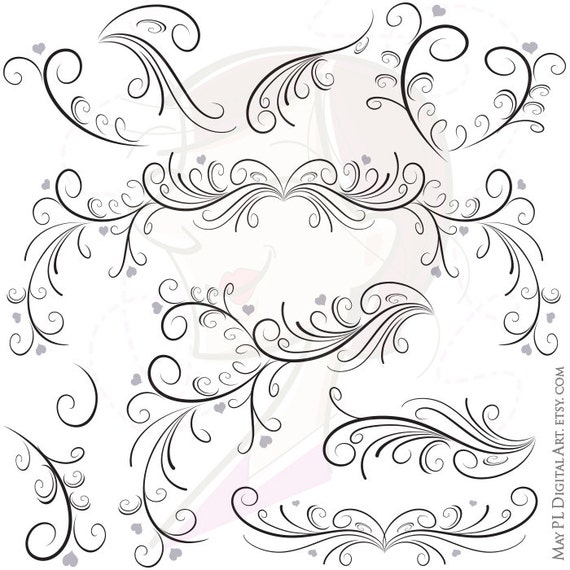 Black Swirl Design Border