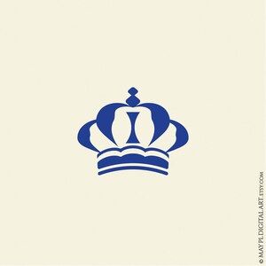 Crest Emblem Clipart, Blue Crown Flourish Digital Frames - Vintage Logo ...