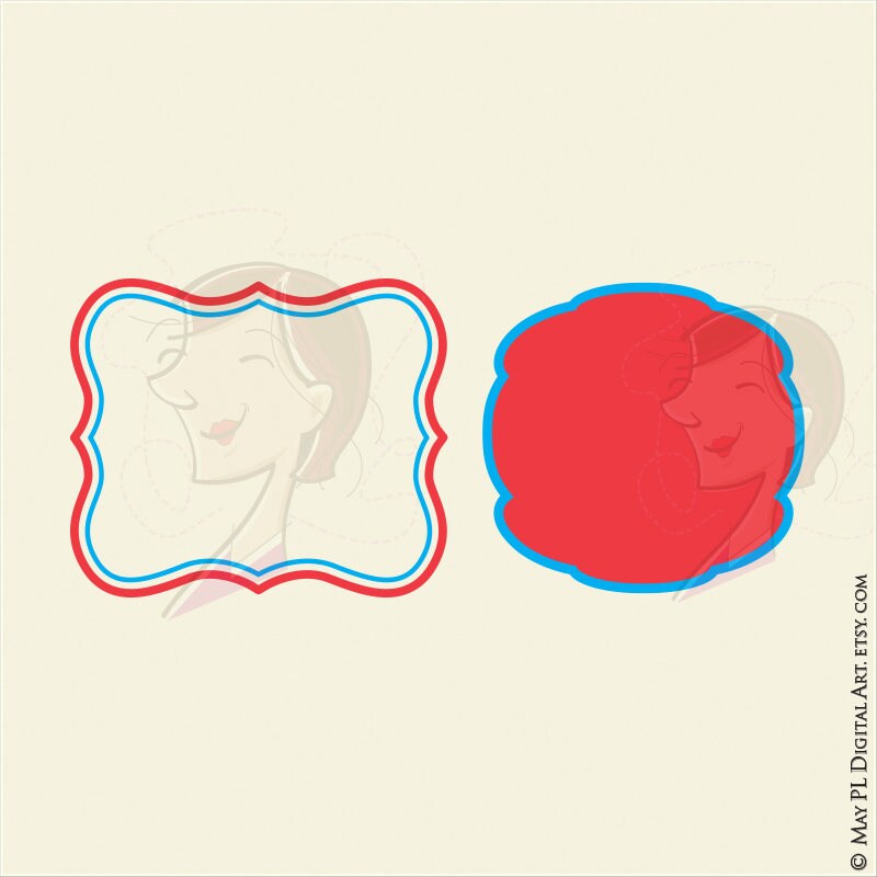 Red Blue Digital Frames Clipart Commercial Use Teacher Craft | Etsy UK