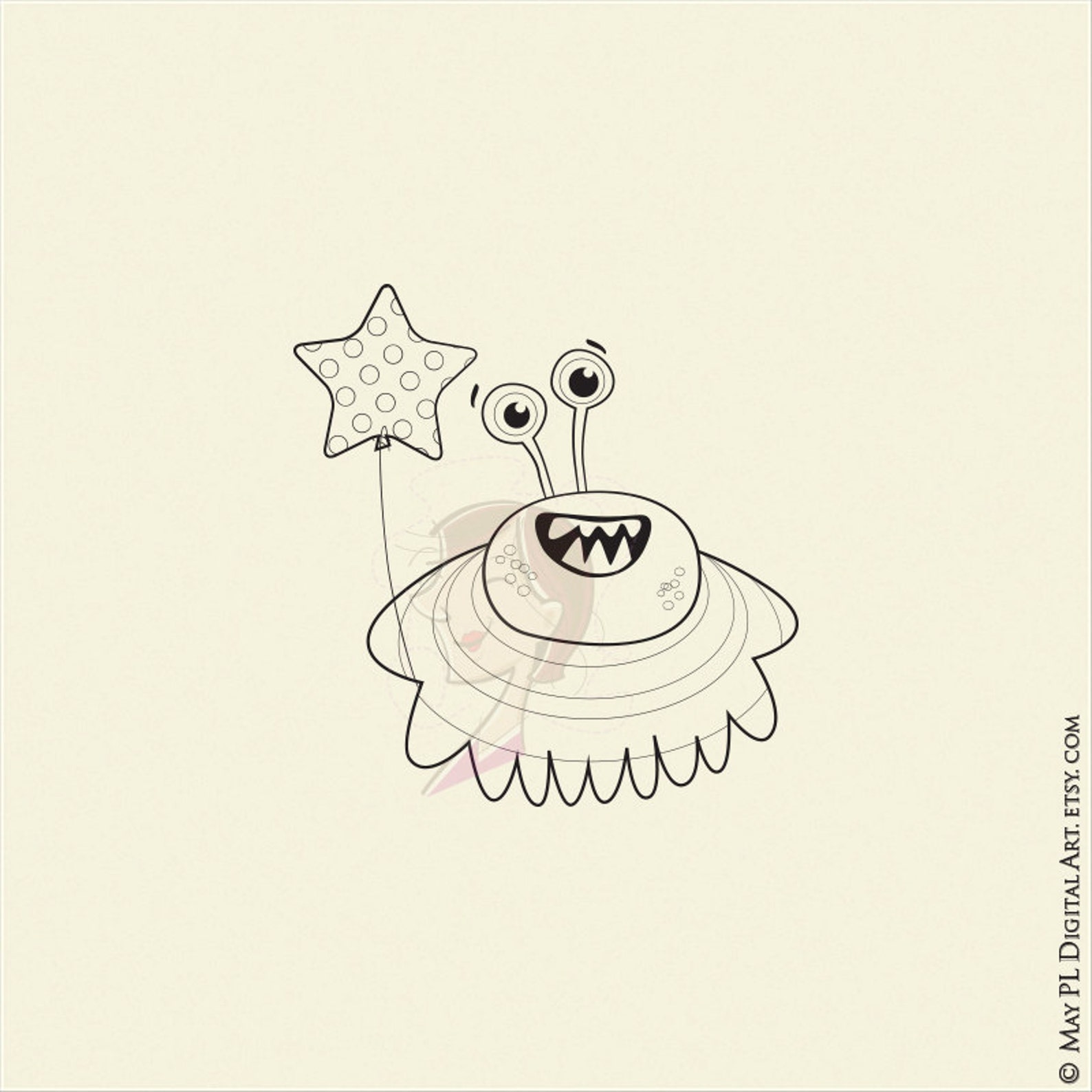 Little Monsters Clipart Digital Stamps Cute Monsters Great | Etsy