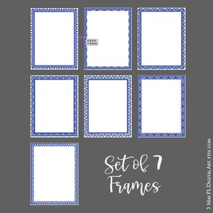 Document Border Frames - Blue Traditional Designs Decorative Graphic ...