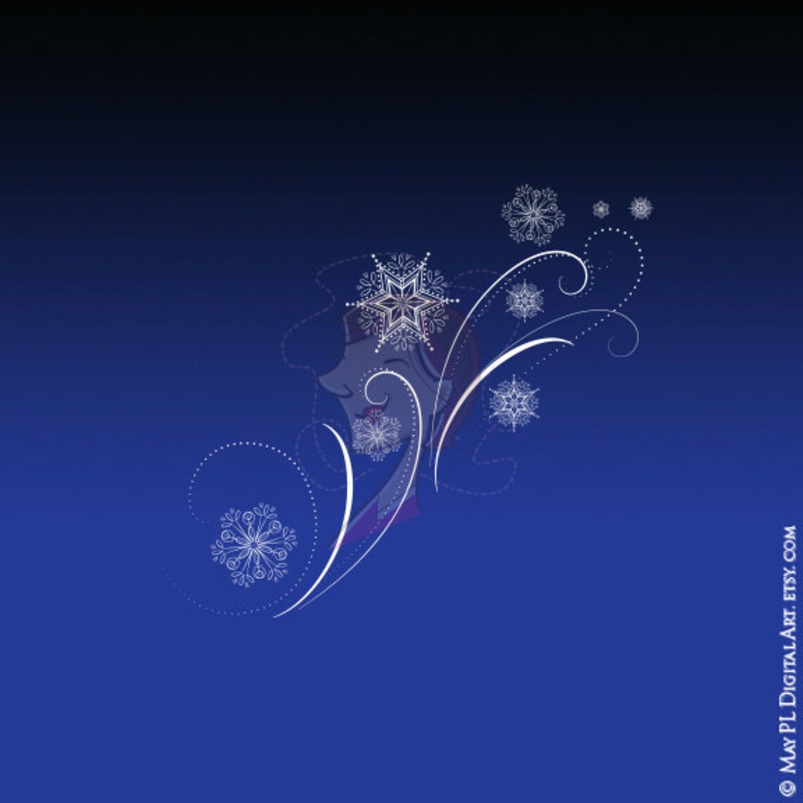 Snowflake Flourishes WHITE Clipart Elegant Flourish Graphics - Etsy