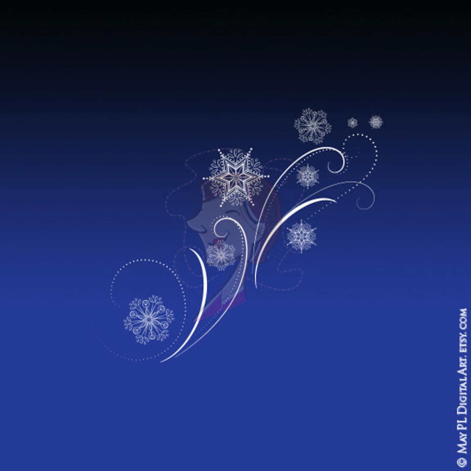 Snowflake Flourishes WHITE Clipart Elegant Flourish Graphics - Etsy