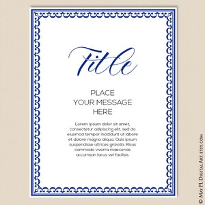 Document Border Frames - Blue Traditional Designs Decorative Graphic ...