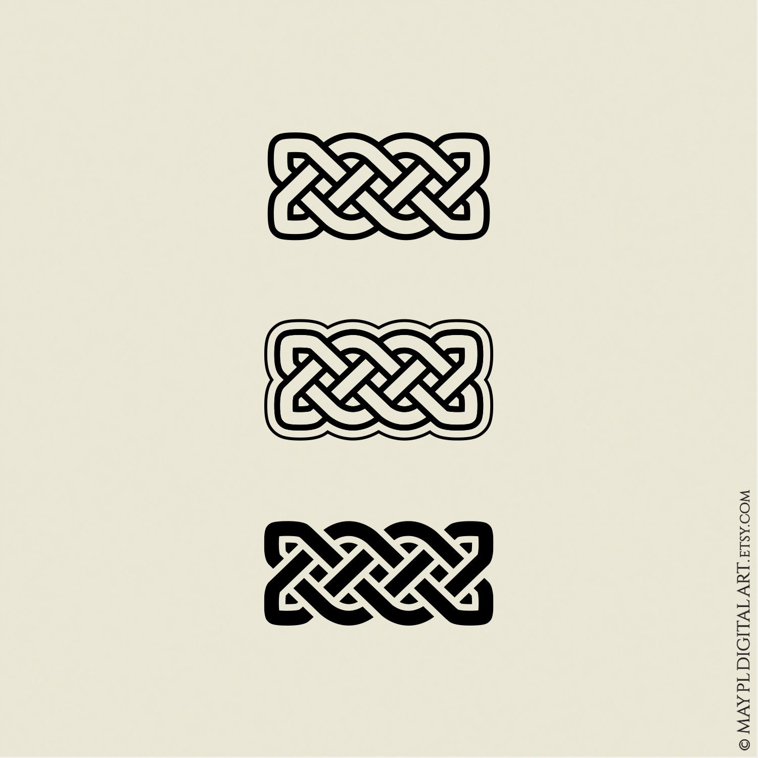 Celtic Symbols Clip Art - Tree of Life, Triquetra, Cross, Bowen Knot ...