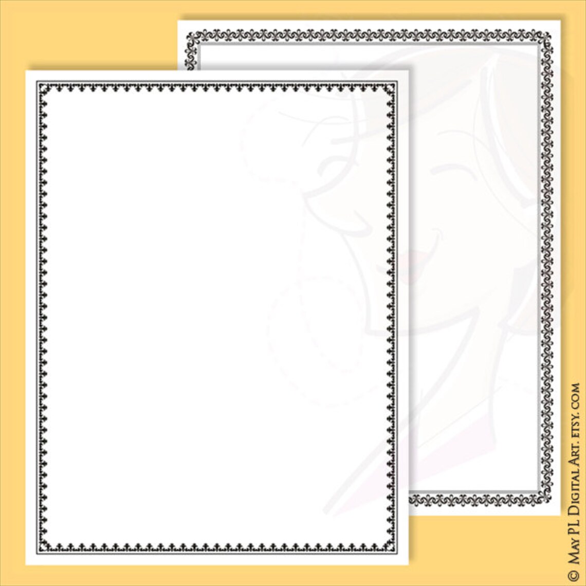 Border Png Frames Decorative Clip Art Ornate Page Frame 8x11 - Etsy ...