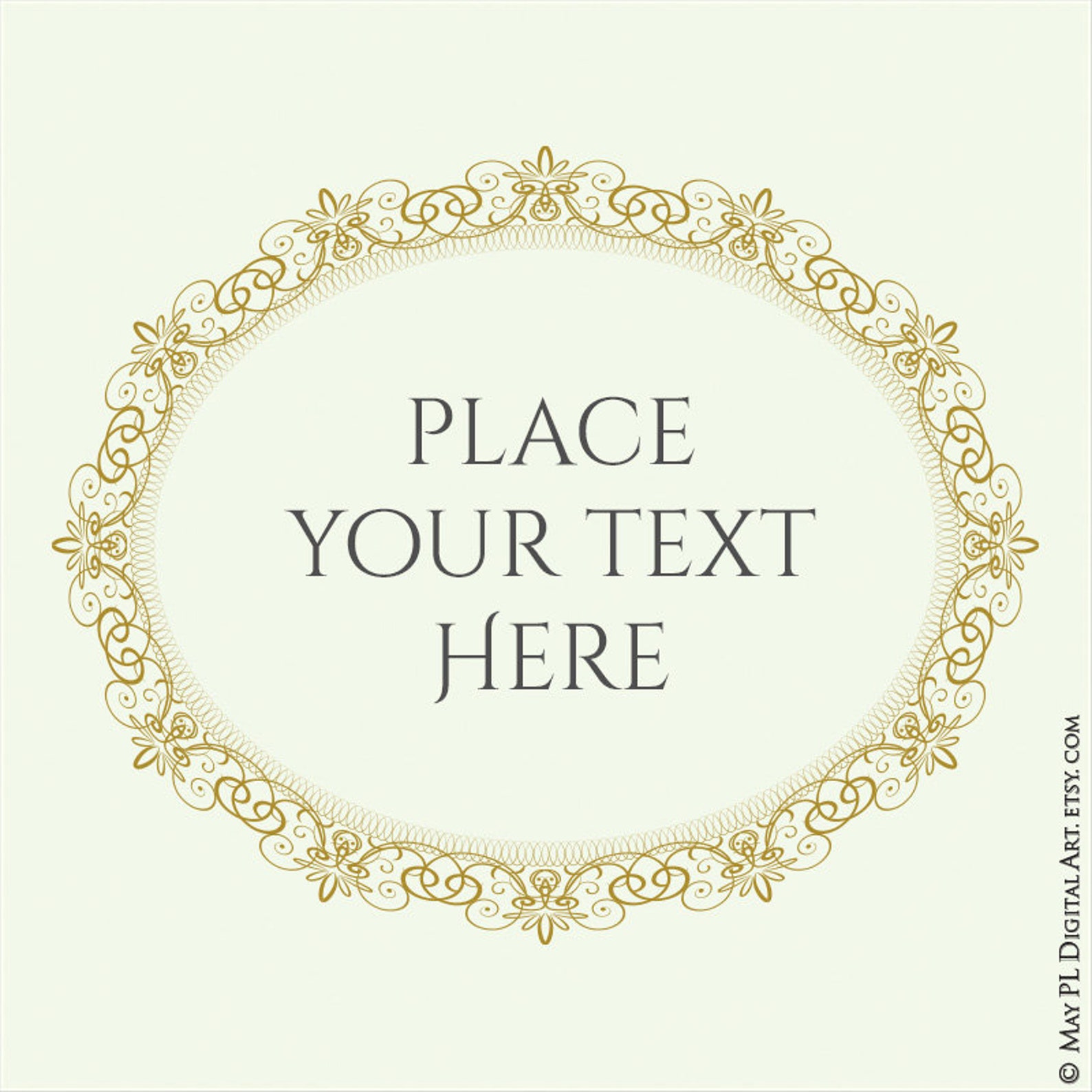Oval Vintage Style Gold Borders Digital Frames DIY Labels - Etsy