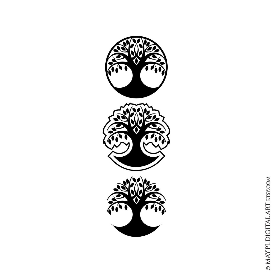 Celtic Symbols Clip Art - Tree of Life, Triquetra, Cross, Bowen Knot ...