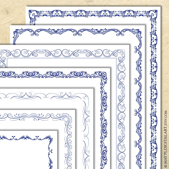 Vintage Wedding Page Border Wedding Page Border Stock Vector