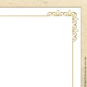 8x11 Gold Digital Frames Antique Foliage Document Set of 7 - Instant ...
