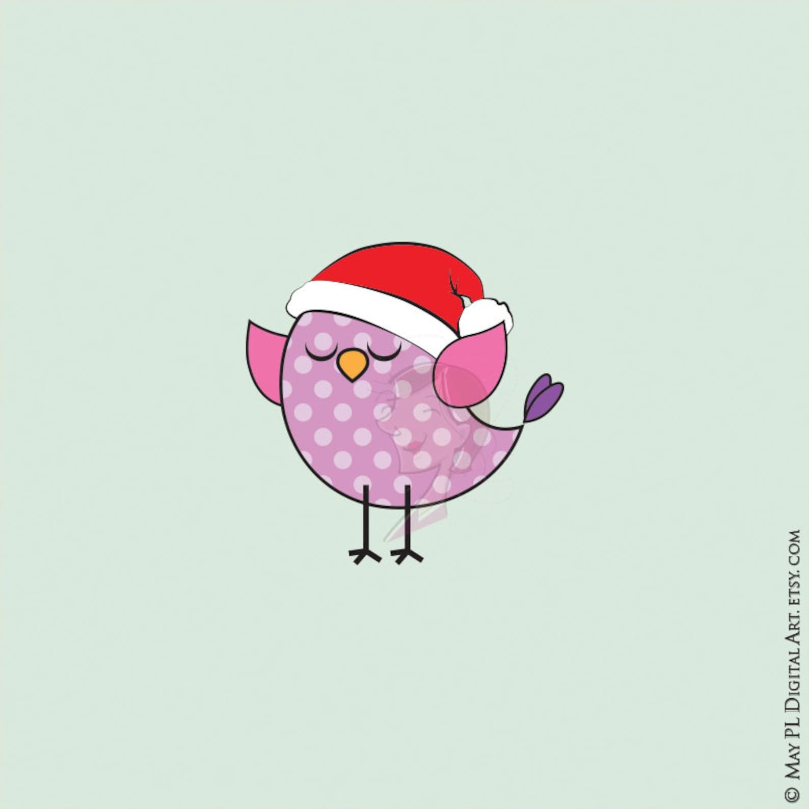 Christmas Birds Clip Art Digital Xmas Vector Commercial Use - Etsy