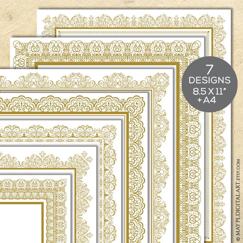 A4 Gold Frame Border - Etsy