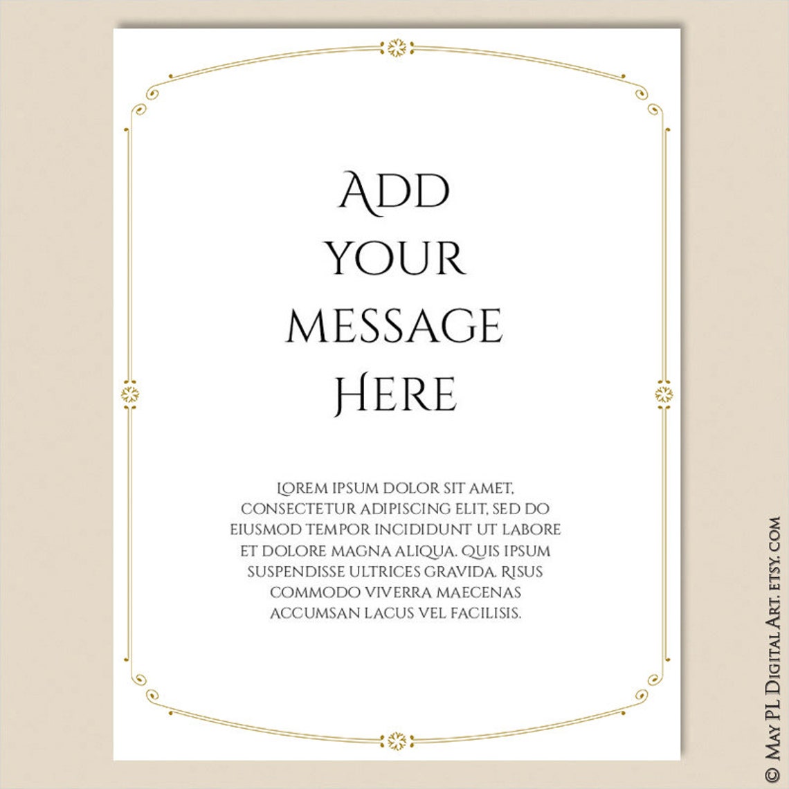 Simple 8x11 Gold Certificate Award Document, Page Border Frames ...
