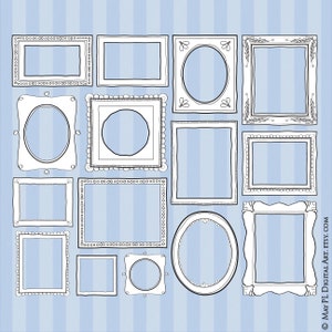 Hand Drawn Borders Frames Clip Art - Doodles Great for Photographers ...