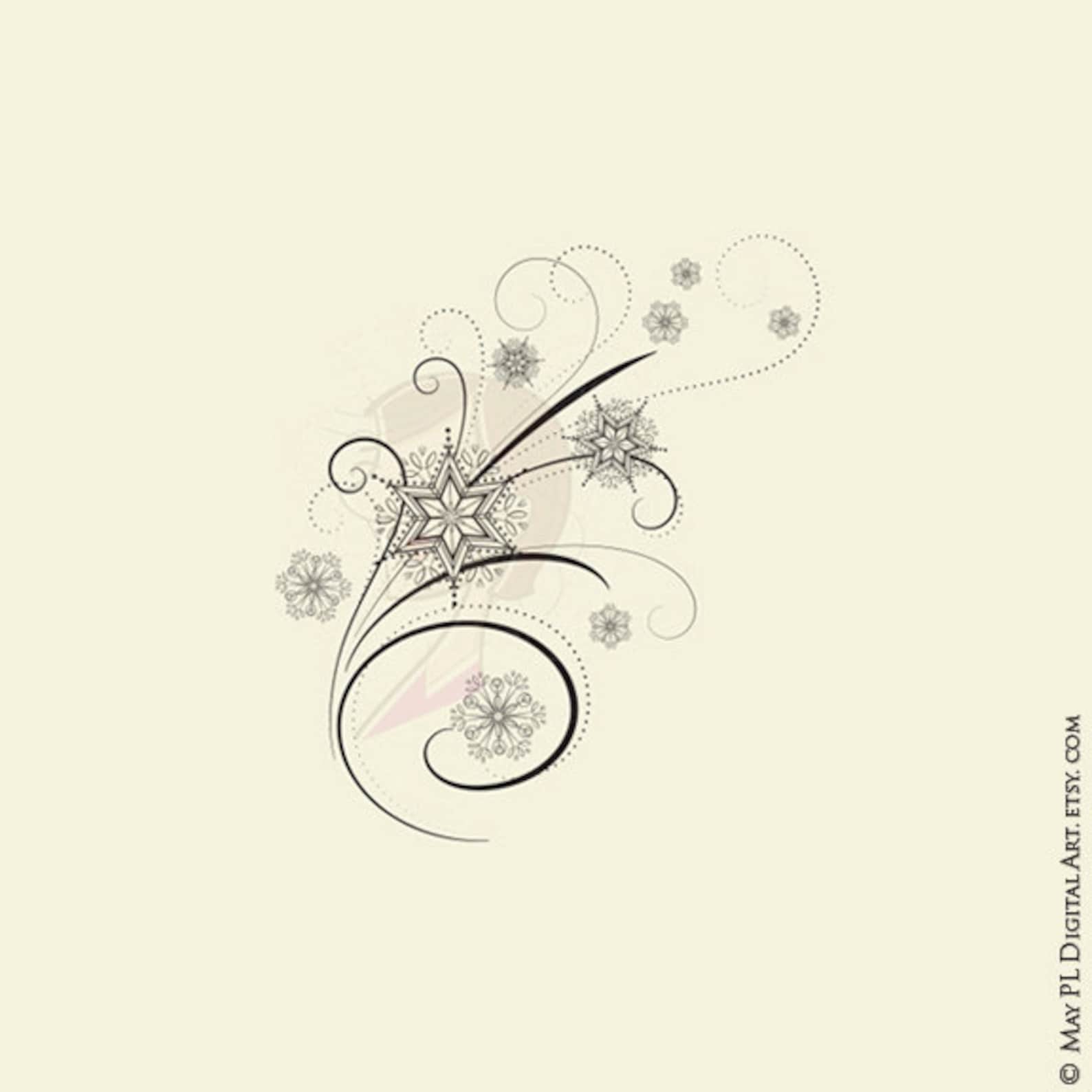 Snowflake Clipart Flourish Winter Designs for Winter - Etsy Canada