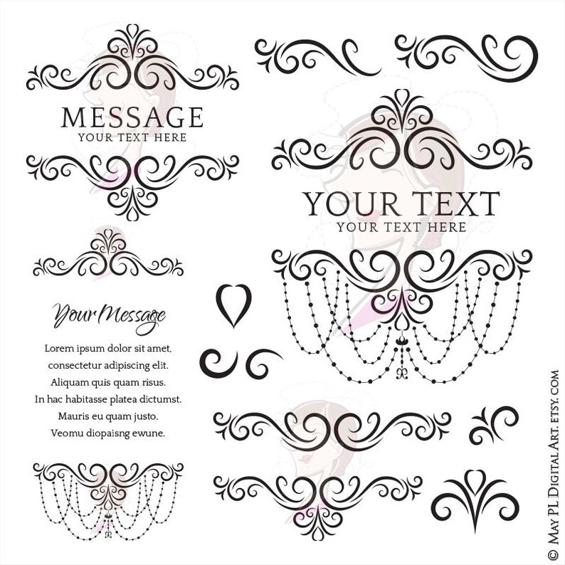 Elegant Flourish Design With Chandelier Frames Perfect as - Etsy