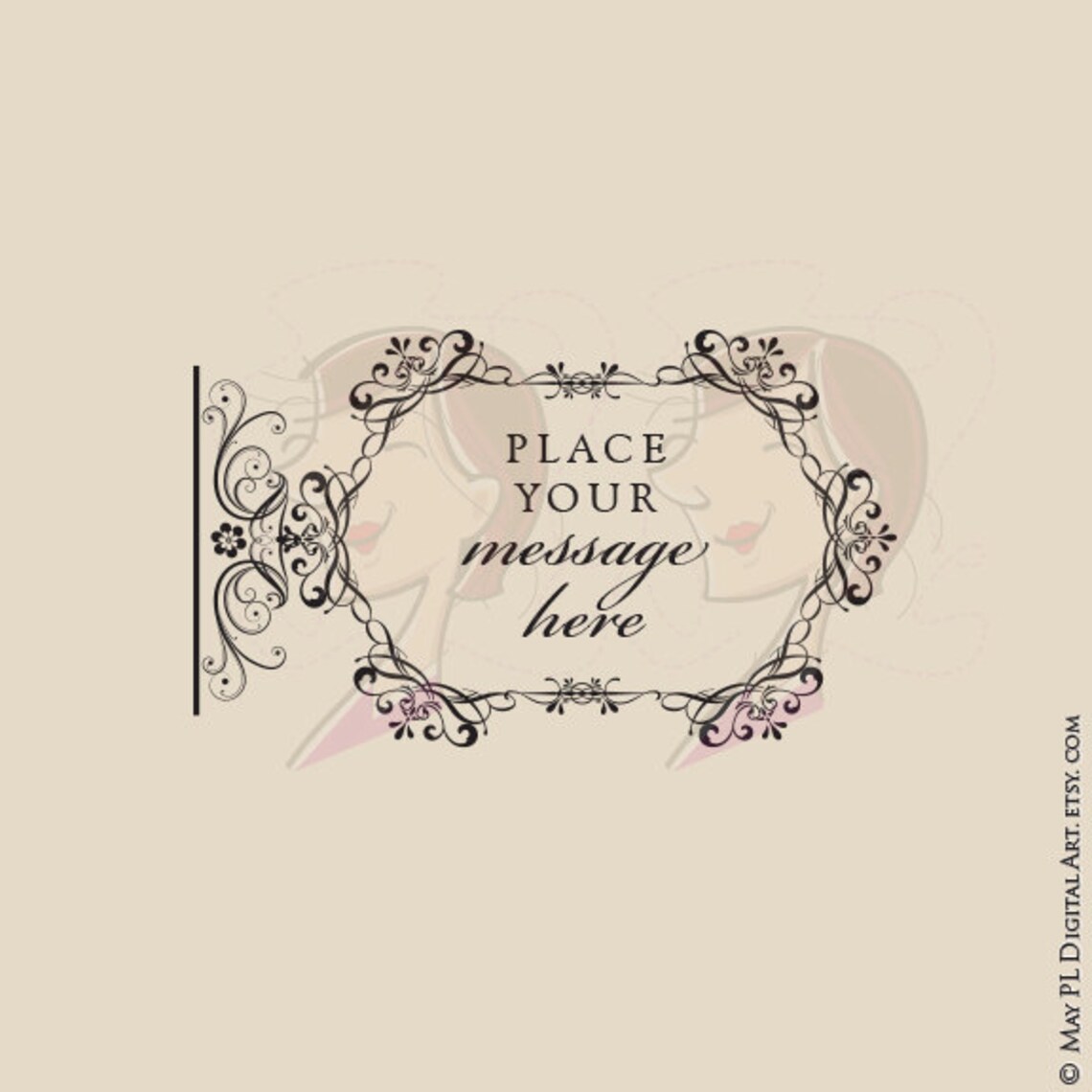 Victorian Frame Signs - Floral Flourish Borders Business VECTOR Clip ...