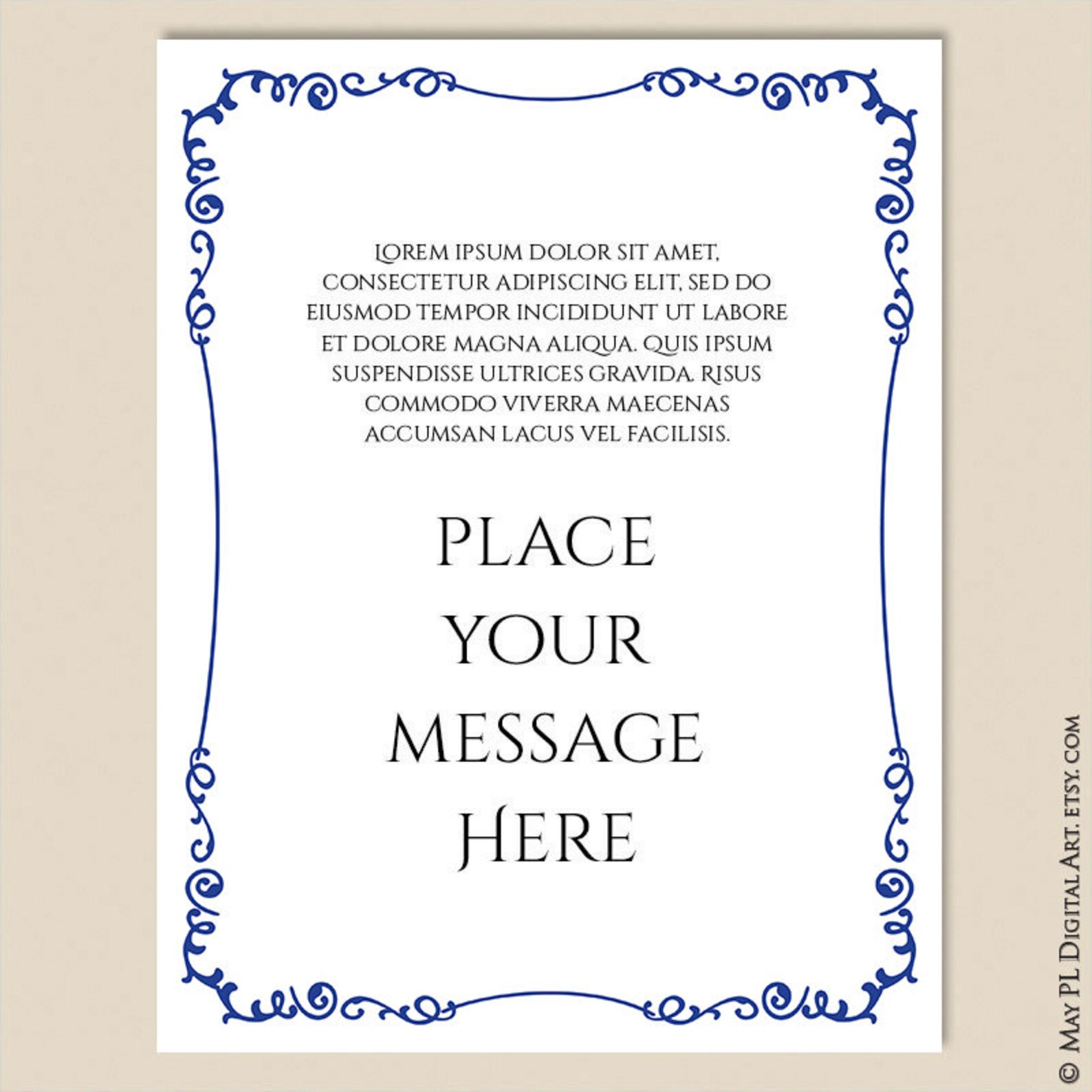 Blue Borders Document Page Clip Art 8x11 Digital Frame - Etsy UK