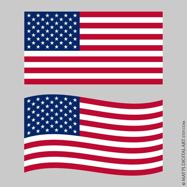 Fourth of July USA Flag American Clipart Independence Day - Etsy