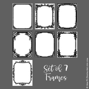 Classic Document Edges, Black Charming Page Borders Clipart Frames ...
