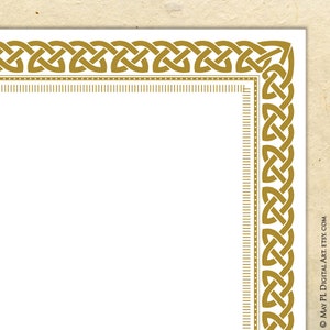 Antique Gold Celtic Knots 8x11 Borders, Certificate Frames, VECTOR PNG ...