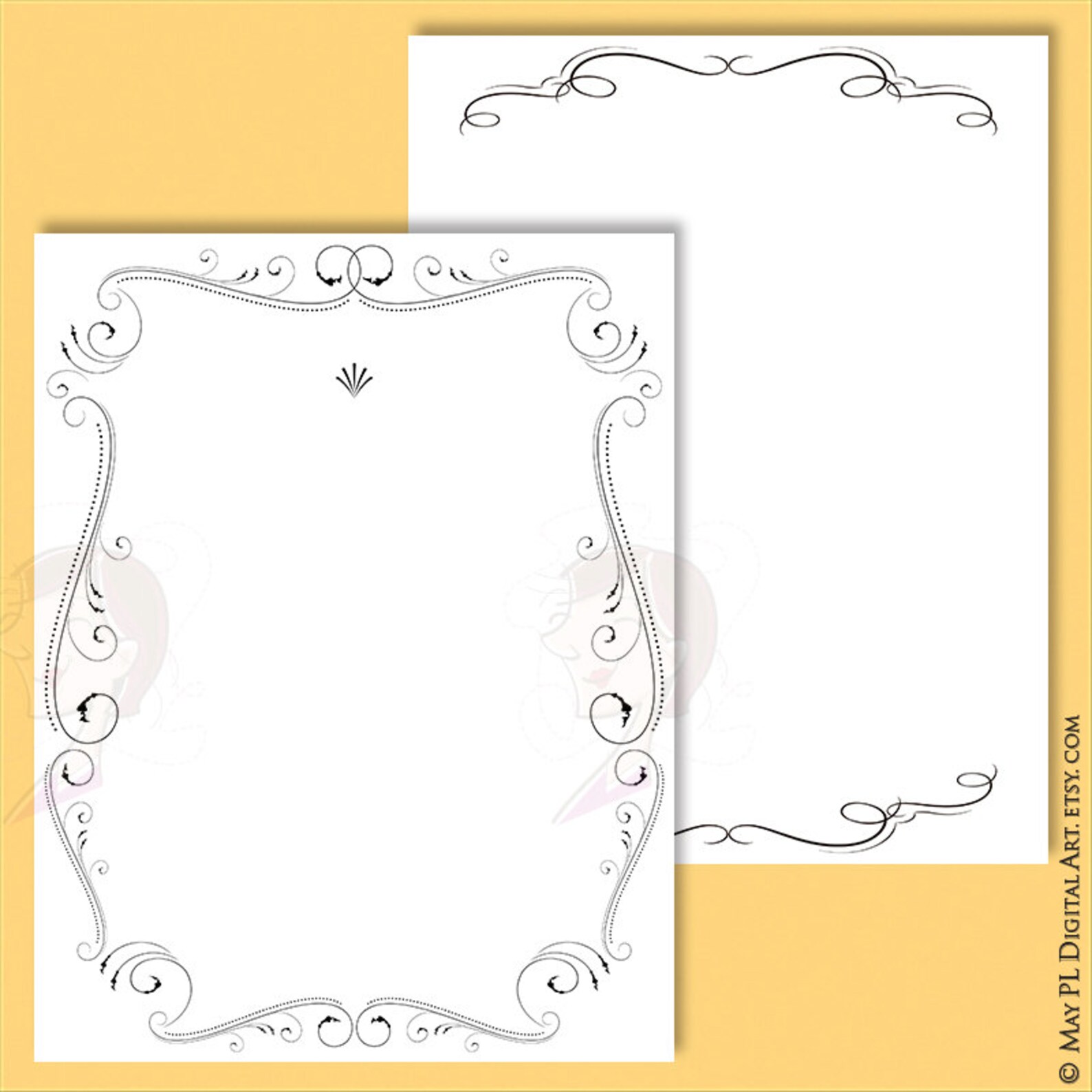 Swirl Flourish Page Border Certificate Frames Retro Borders - Etsy