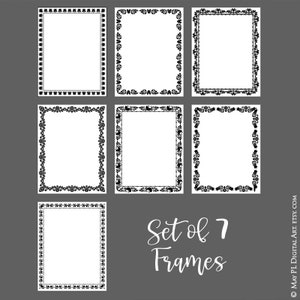 Folk Art 8x11 Border Frames, Scandinavian Garland Black Clipart ...